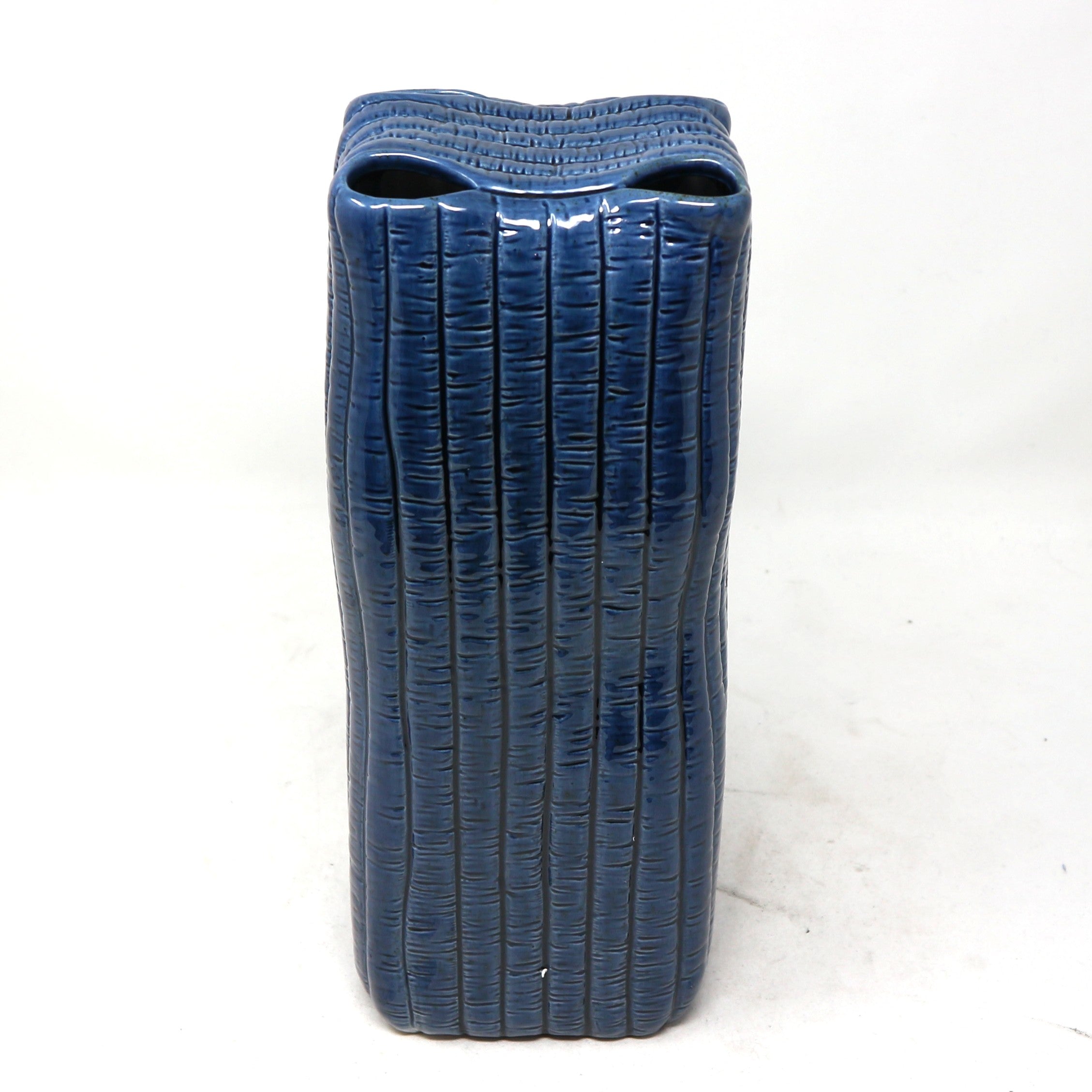 Blue Folded Top 4-hole Vase – Dulce Interior Consignment Showplace